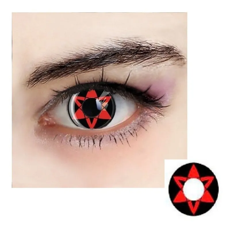 Lentes De Contacto Rojo Cosplay Naruto Sasuke Sharingan Mangekyo Eterno ...