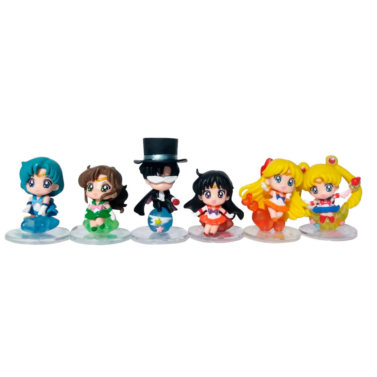 Figuras Set X6 Tuxedo Mask, Sailor Scouts Sailor Moon - Oni Anime Store